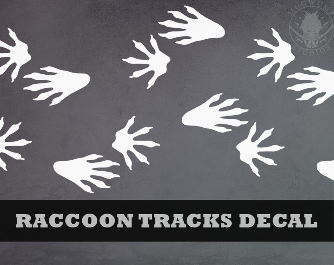 Raccoon Tracks Decal Raccoon Paw Print Animal Tracks - Etsy
