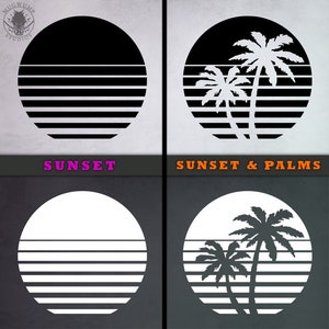Synthwave Sunset Decal, Vaporwave Vinyl Decal, Retro Bumper Sticker for ...