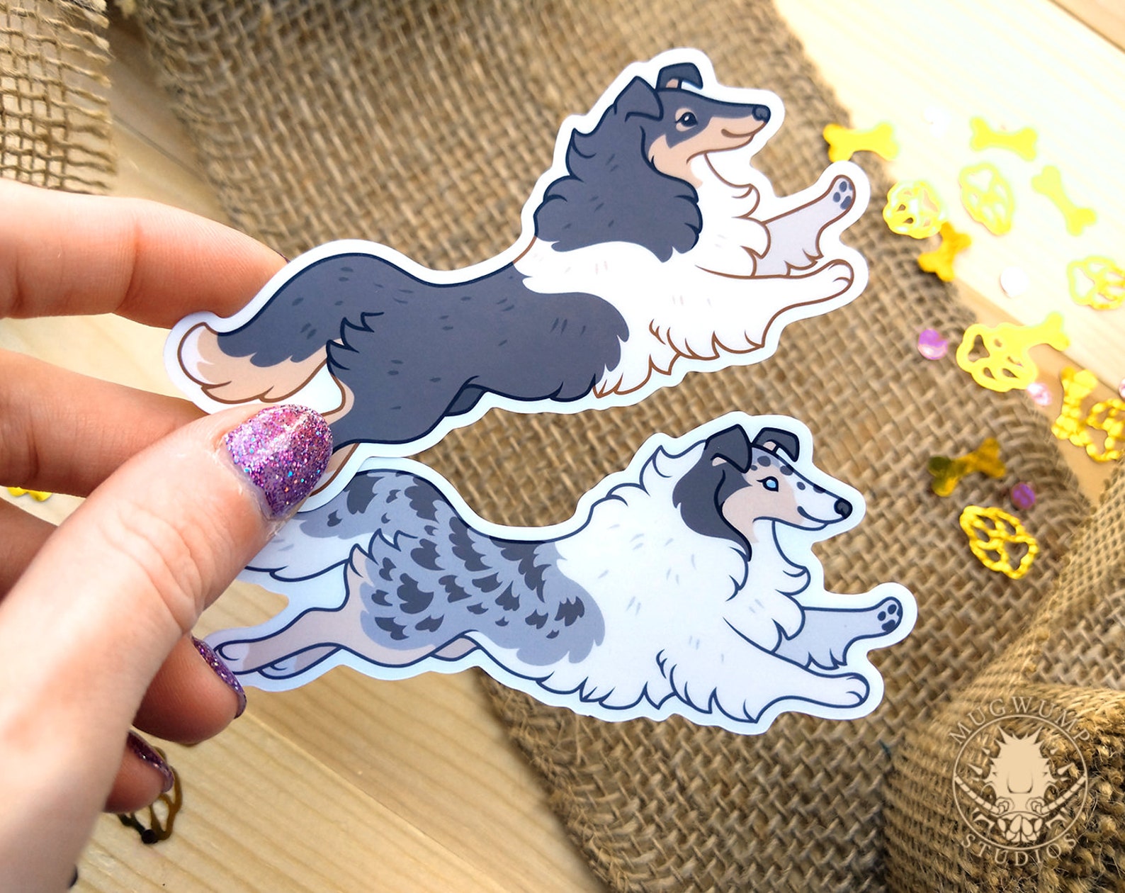 Rough Collie Vinyl Stickers pack of 3 Cute Waterproof Dog - Etsy