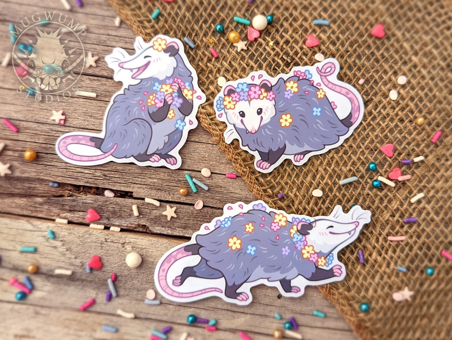 Opossum Vinyl Stickers pack of 3 Cute Waterproof Possum - Etsy