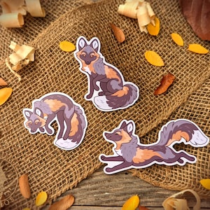 Fox Vinyl Stickers (pack of 3) - Cute Waterproof Fox Sticker Pack - Etsy