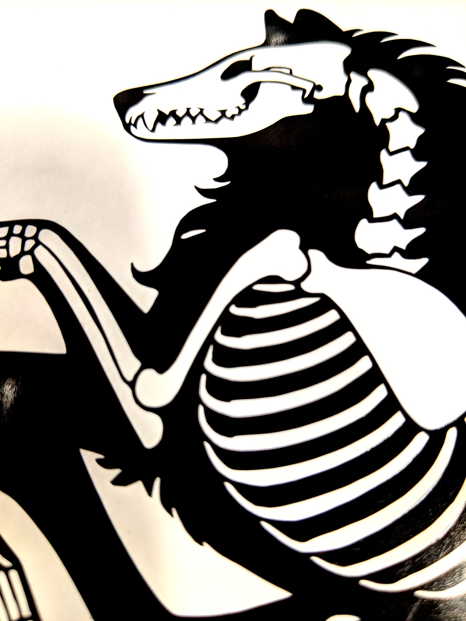 Wolf Skeleton Decal - Taxidermy, Werewolf, Loup Garou, Skull, Canine ...