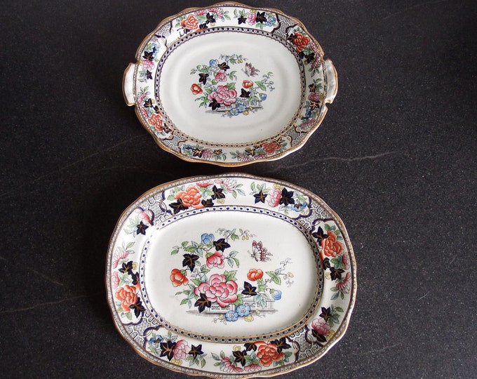 Two William Adams Ironstone China Platters Antique C1896-1900 Tunstall ...