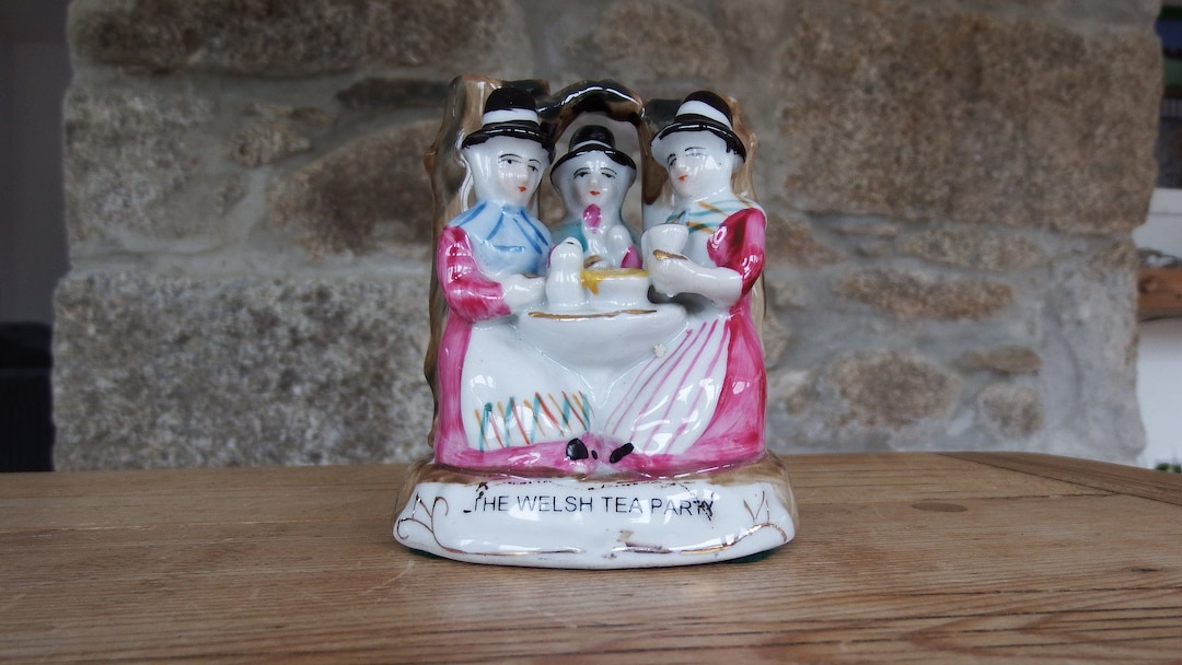 The Welsh Tea Party Fairing, Early 20th Century German Porcelain Taper ...