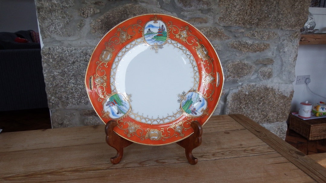 Antiques & Vintage : Vintage Japanese Samurai China Serving Plate Hand ...