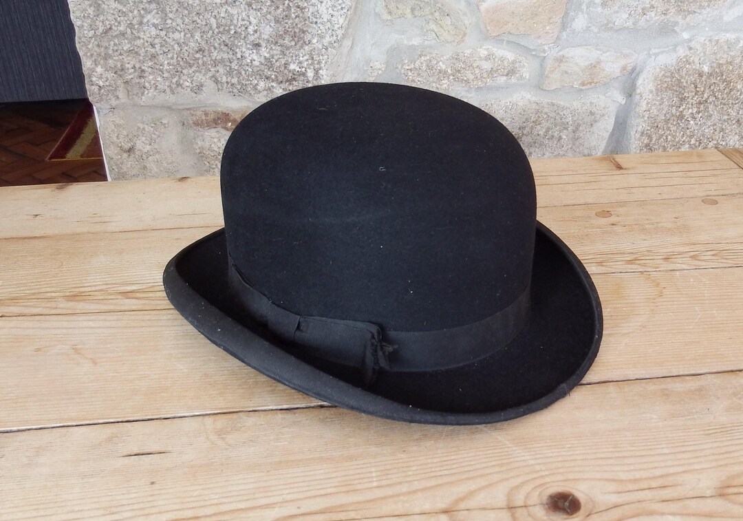 Vintage C1950 Mens Black Bowler Hat by Battersby, London, Made in ...