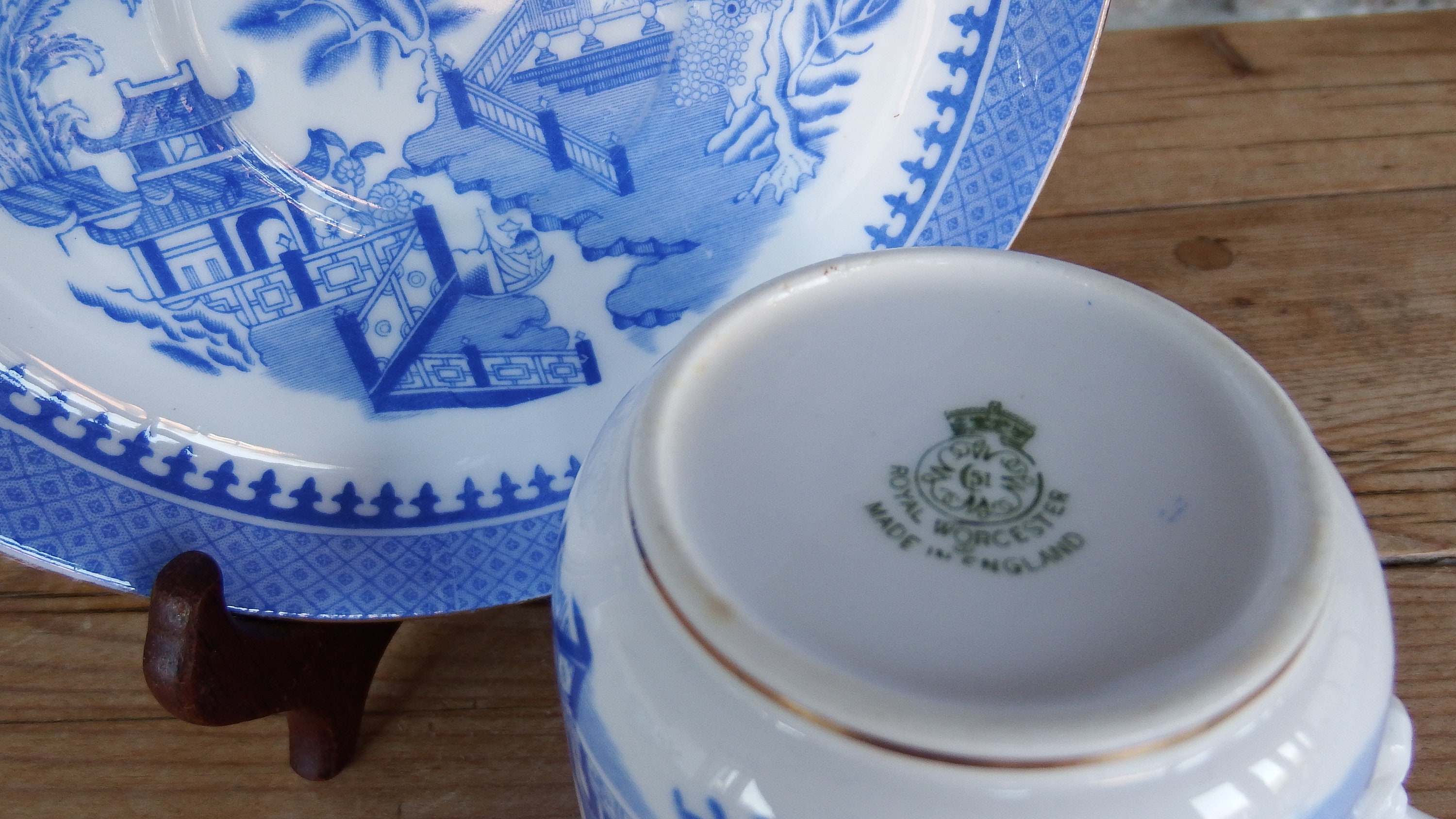Antiques & Vintage : Vintage Royal Worcester Willow Pattern Porcelain ...