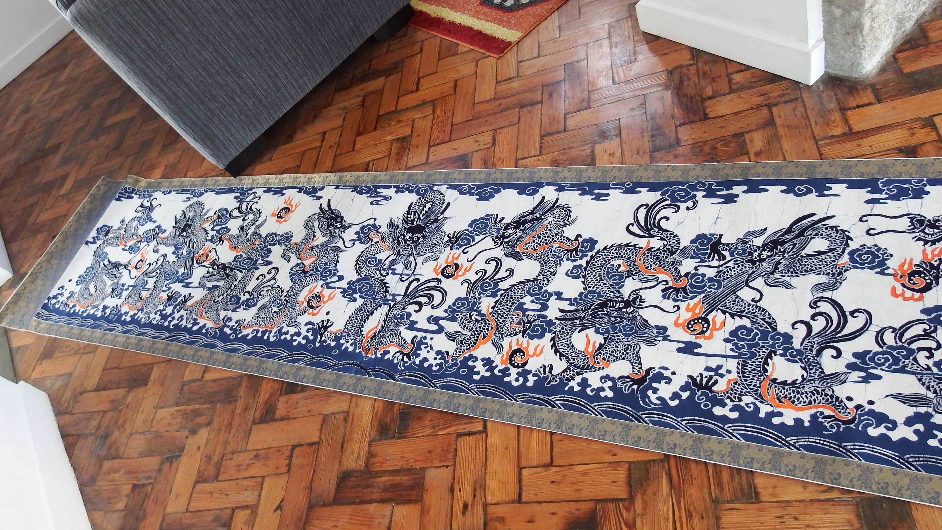 Chinese Wall Art Nanjing Style Brocade Scroll Ink Painting - Etsy