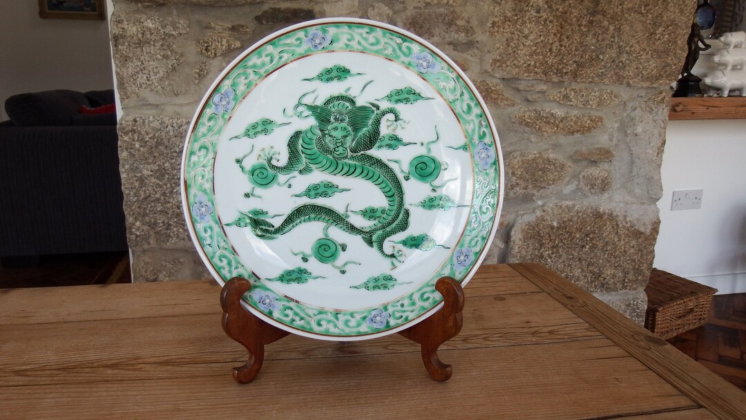 Antiques & Vintage : Vintage Decorative Japanese Porcelain Dragon Plate ...