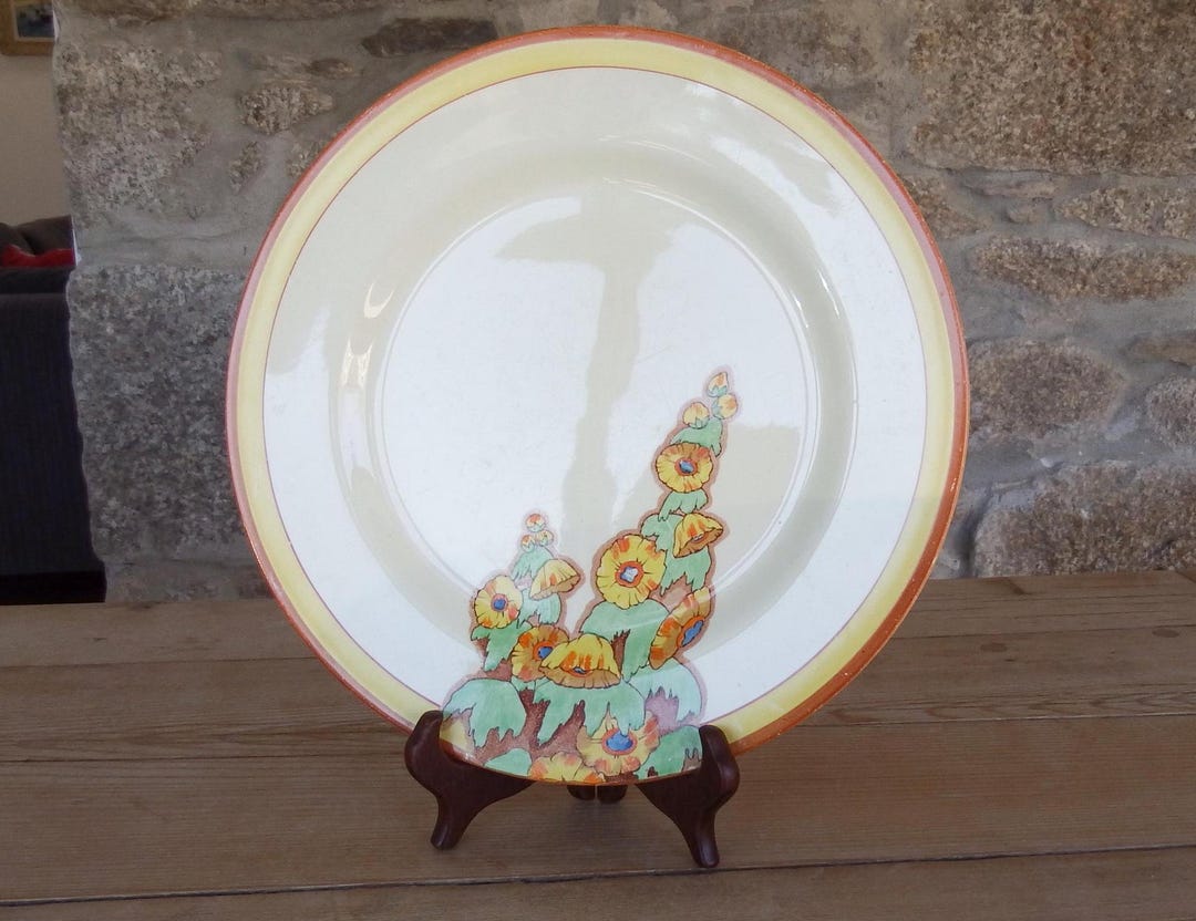 Clarice Cliff Bizarre Sunshine Pattern 10" Plate Art Deco Hand Painted ...