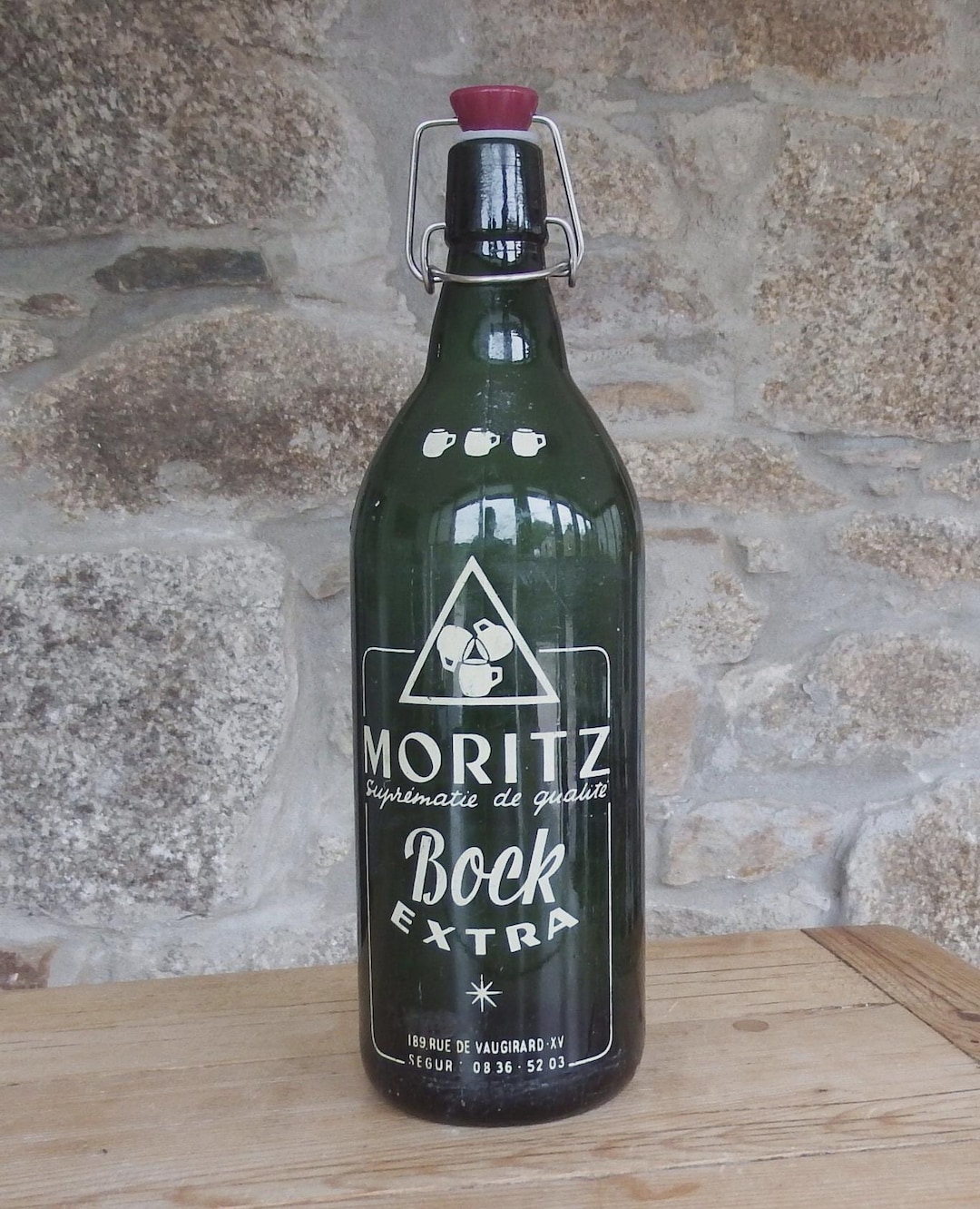 Vintage French Green Glass Moritz Bock Bottle: Rare Collectible Decor ...