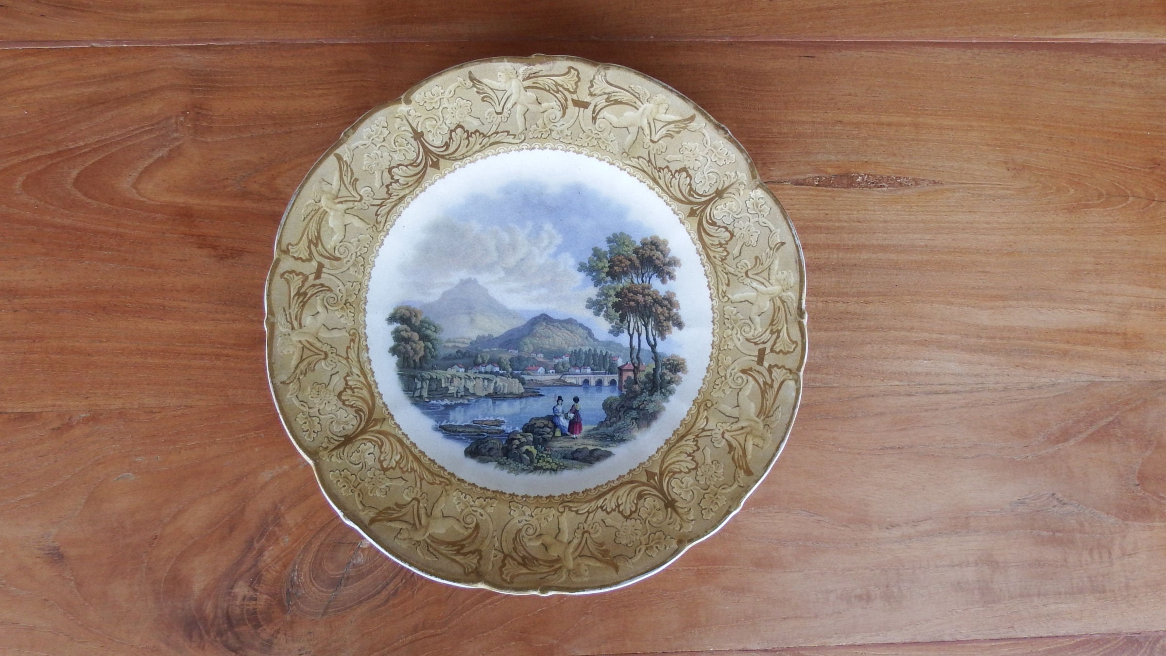 Antique PRATTWARE Plate Classical Border With Cherubs and - Etsy