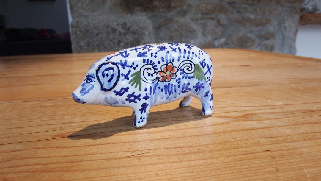 Rare Desvres Faience Pig Figurine: 19th Century Delft Pottery - Etsy