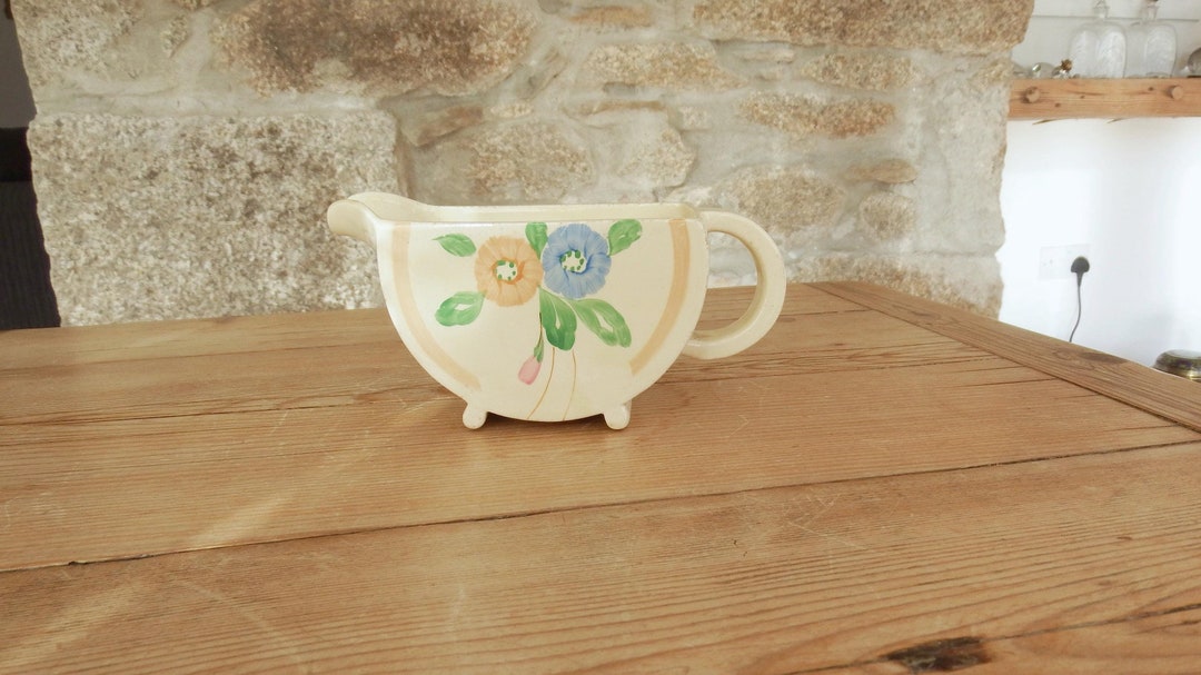 Clarice Cliff for Newport Pottery Art Deco Honeydew Pattern Sauce Boat ...