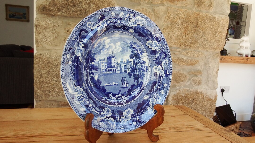 Antique 19th Century Pearlware Pottery Dish Belvoir Castle Pattern With ...