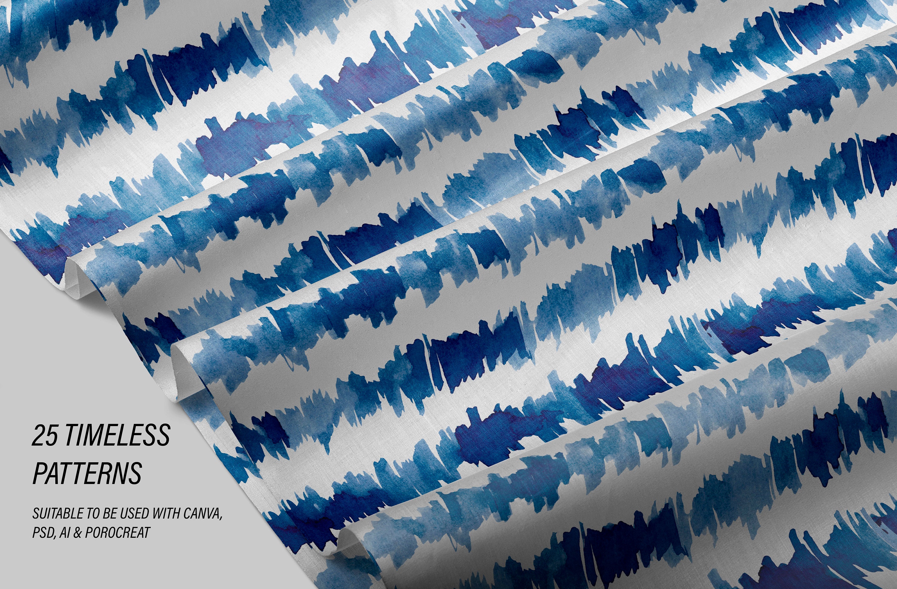 Indigo Blue Watercolor, Seamless Pattern Collection, Minimalist Pattern ...