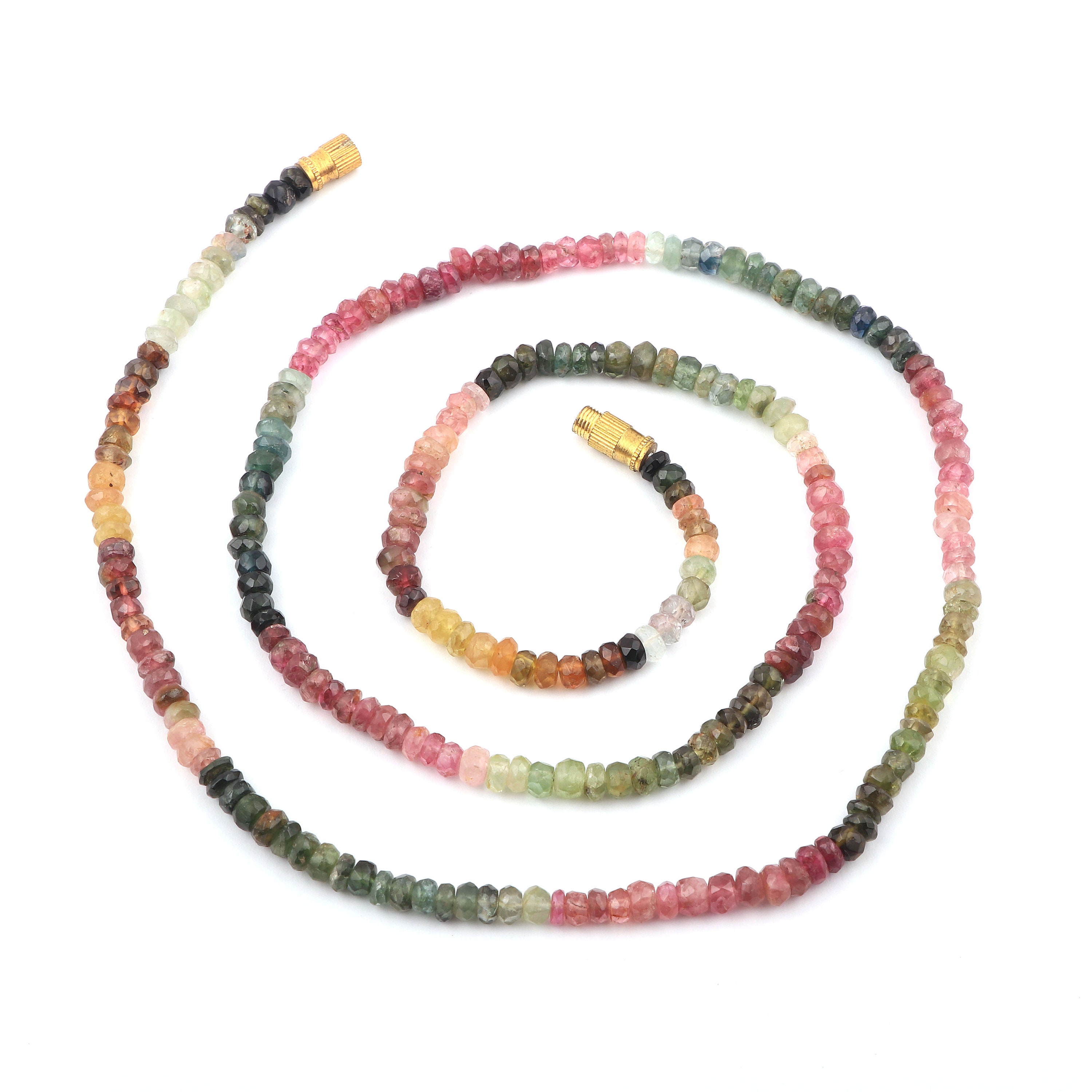 Collar multi turmalina, turmalina de sandía natural 4-4,5 mm collar de ...