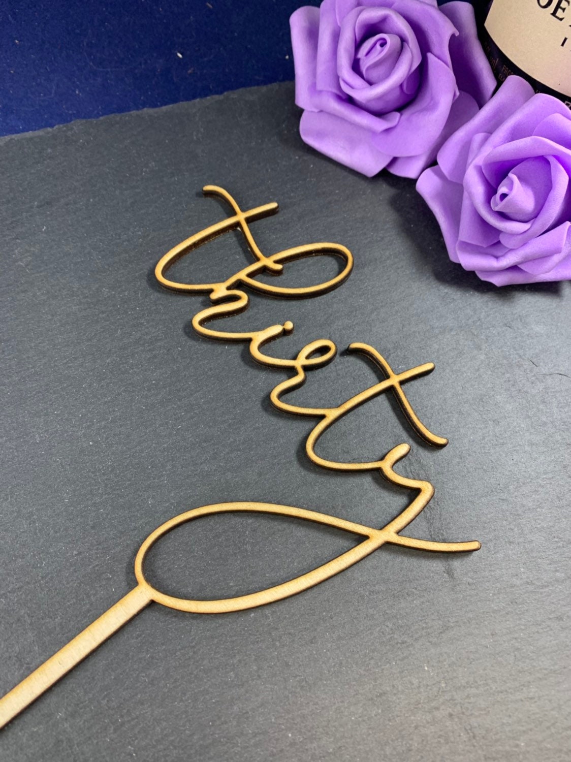 Personalised Wooden Cake Topper Any Text or Design - Etsy