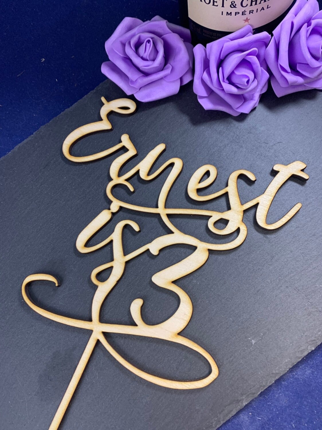 Personalised Wooden Cake Topper Any Text or Design - Etsy UK