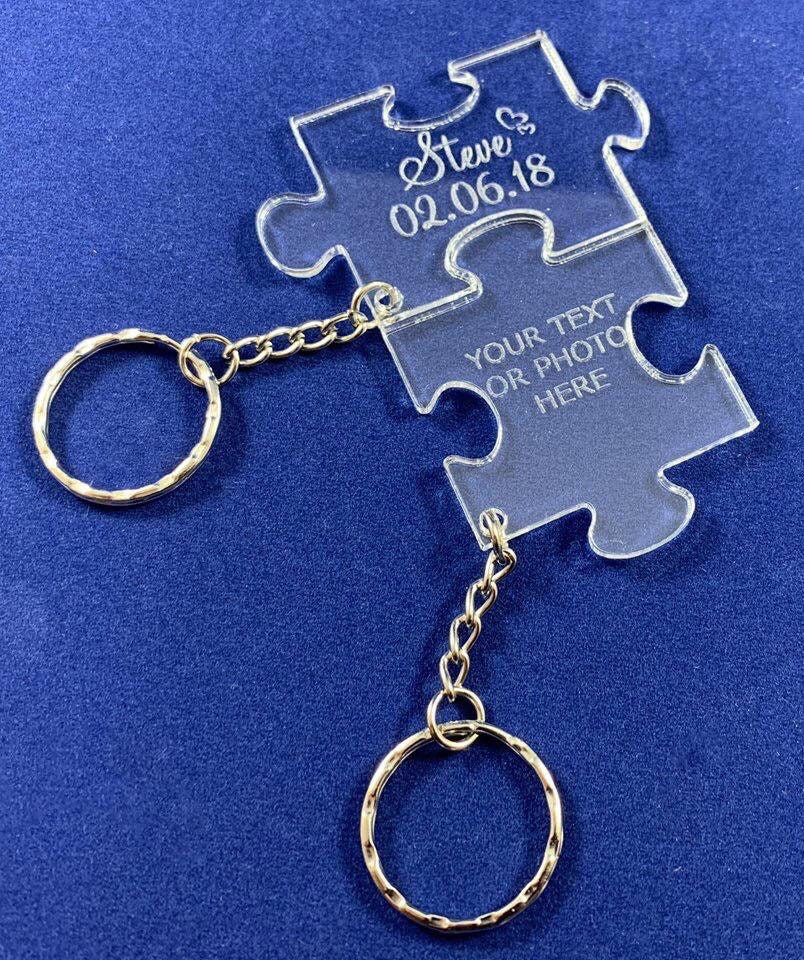 Personalised Acrylic Interlocking Puzzle Piece Keyring Set of | Etsy