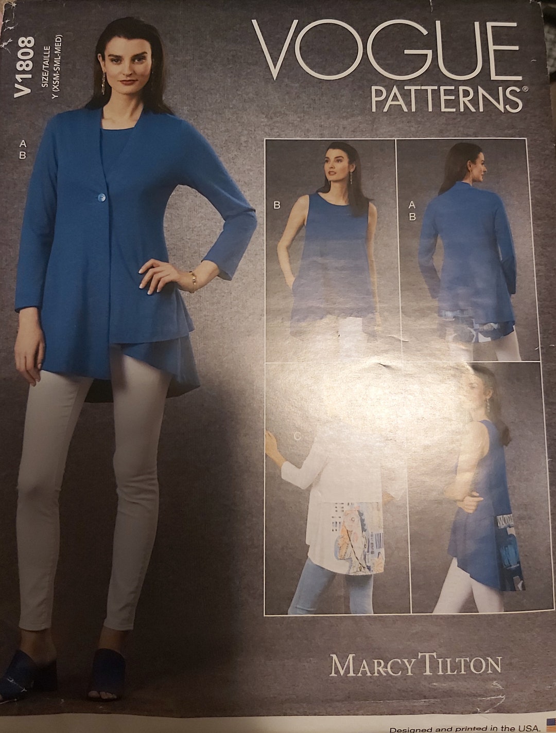 1808 Marcy Tilton Uncut Cardigan & Tunic Only Vogue Sewing Pattern - Etsy