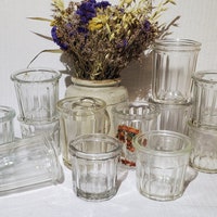 French Antique Glass Jam Jar, Conical Jam Pot Ribbed Blown Glass Jelly ...
