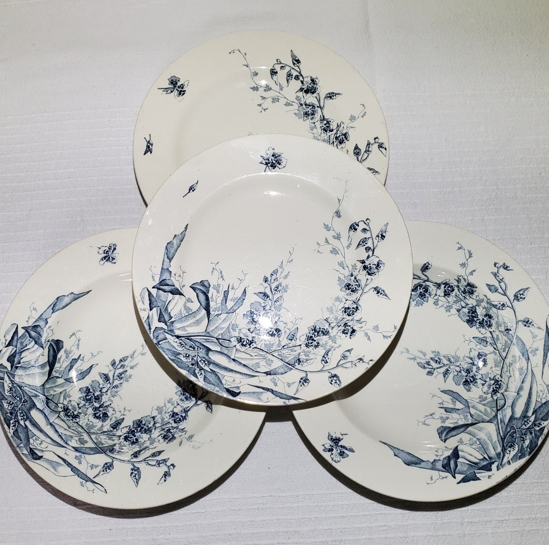 Plates From the Luneville Earthenware Factory, Java Model, Iron Earth ...