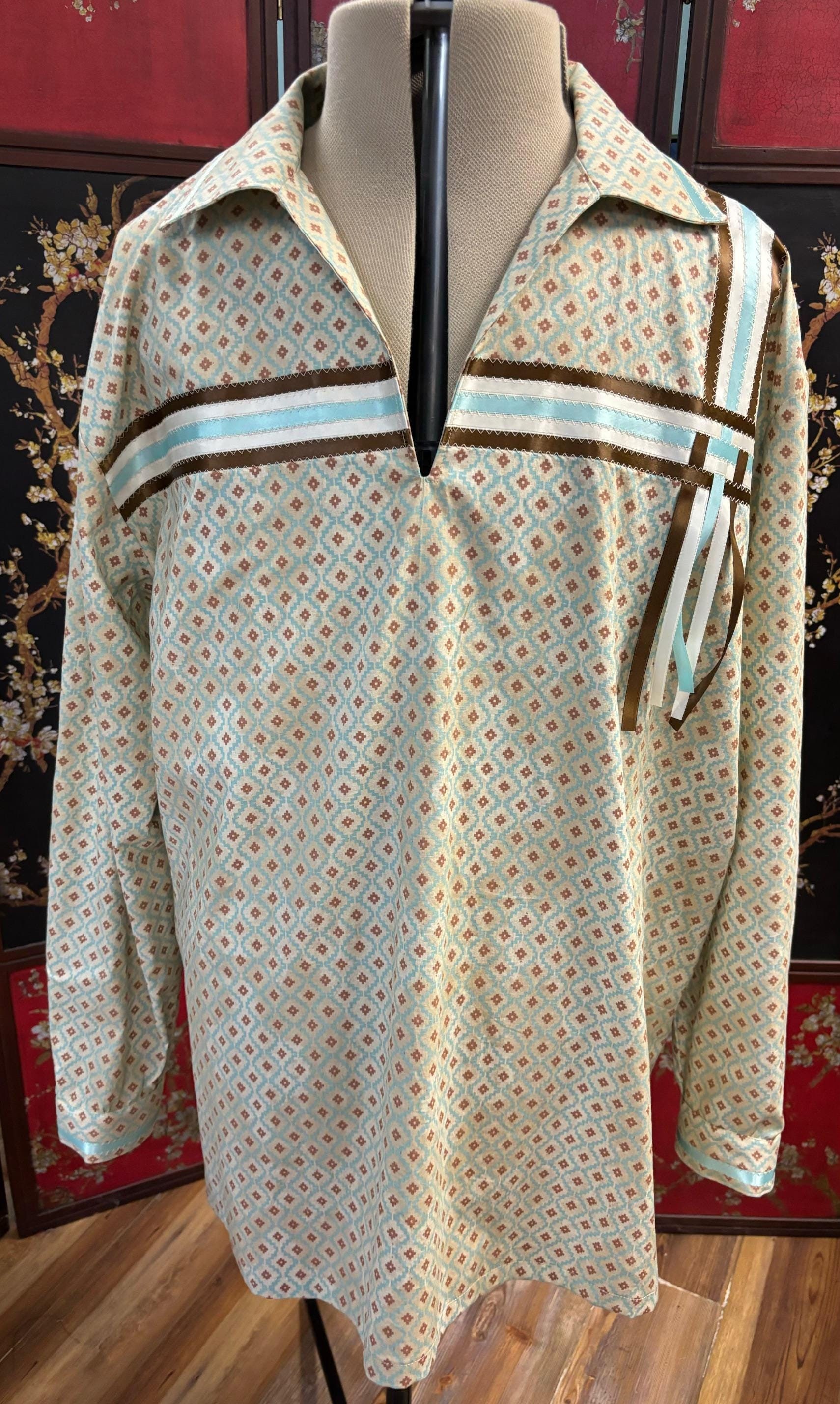 Native American Indigenous Men's Ribbon Shirt Regalia XL - Etsy
