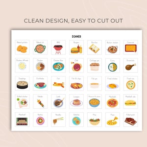Editable Weekly Meal Chart & Cards, Visual Menu for Kids and Toddlers ...