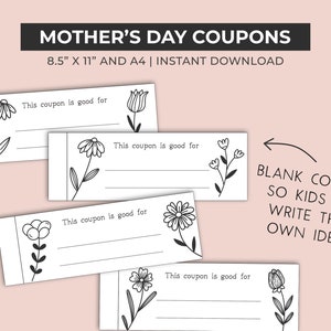 Printable Mother's Day Coupons, DIY Coloring Activities, Homemade Gifts ...