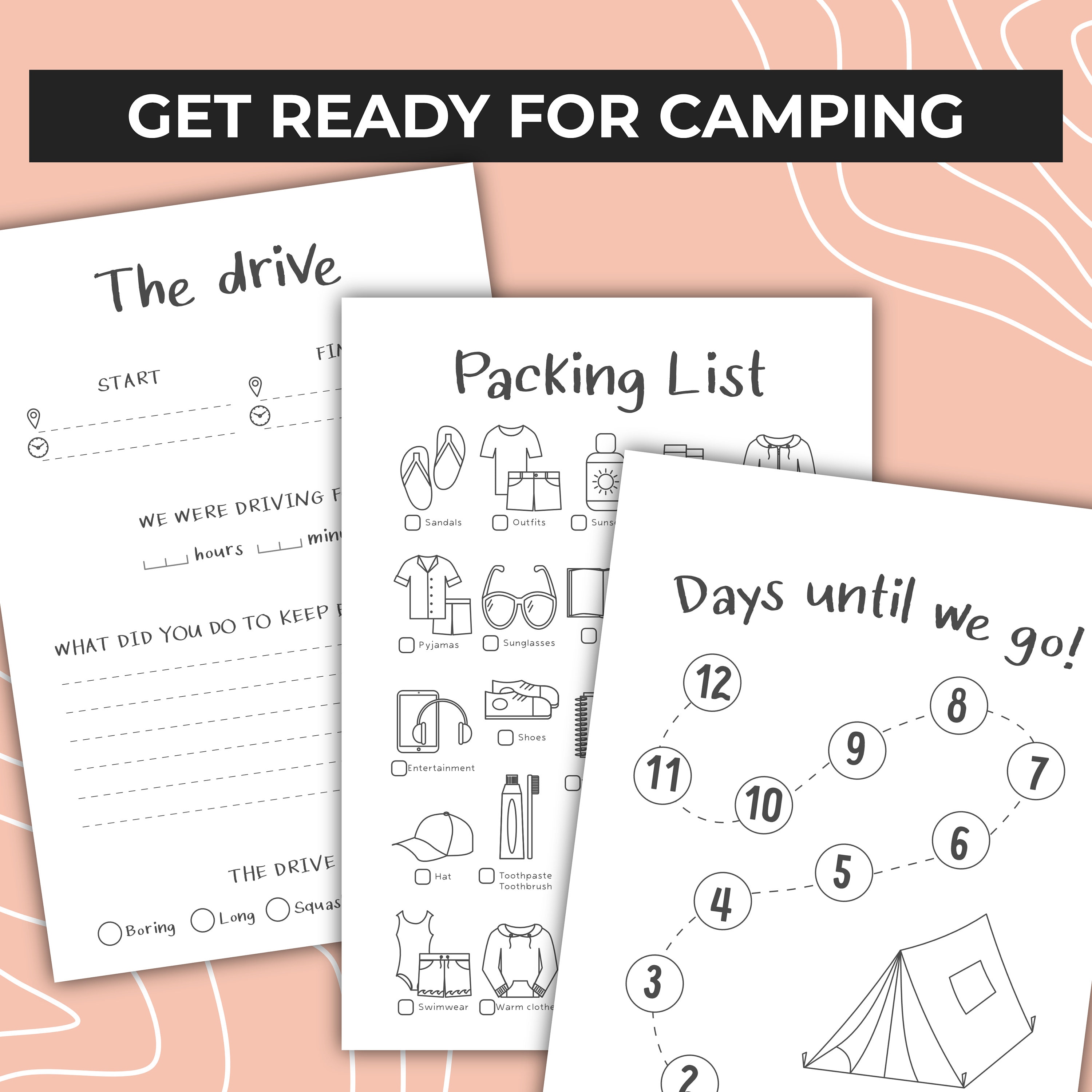 Kids Camping Journal Printable Camping Memories Gifts for | Etsy