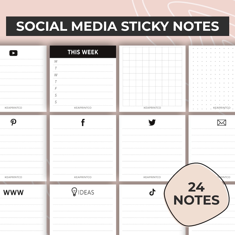 Sticky Note Template - Etsy