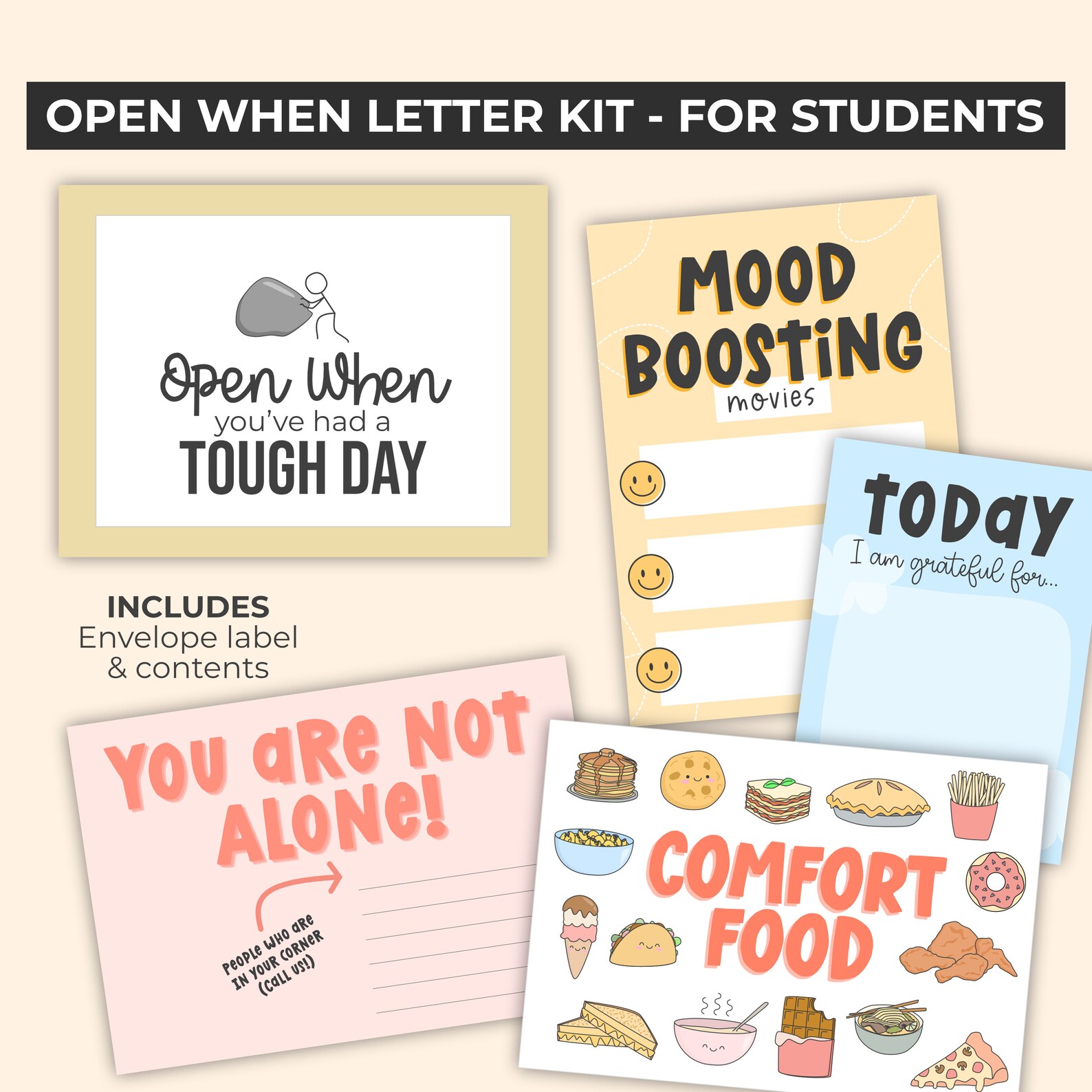 Open When Letter Kit for College Students, Printable Open When ...