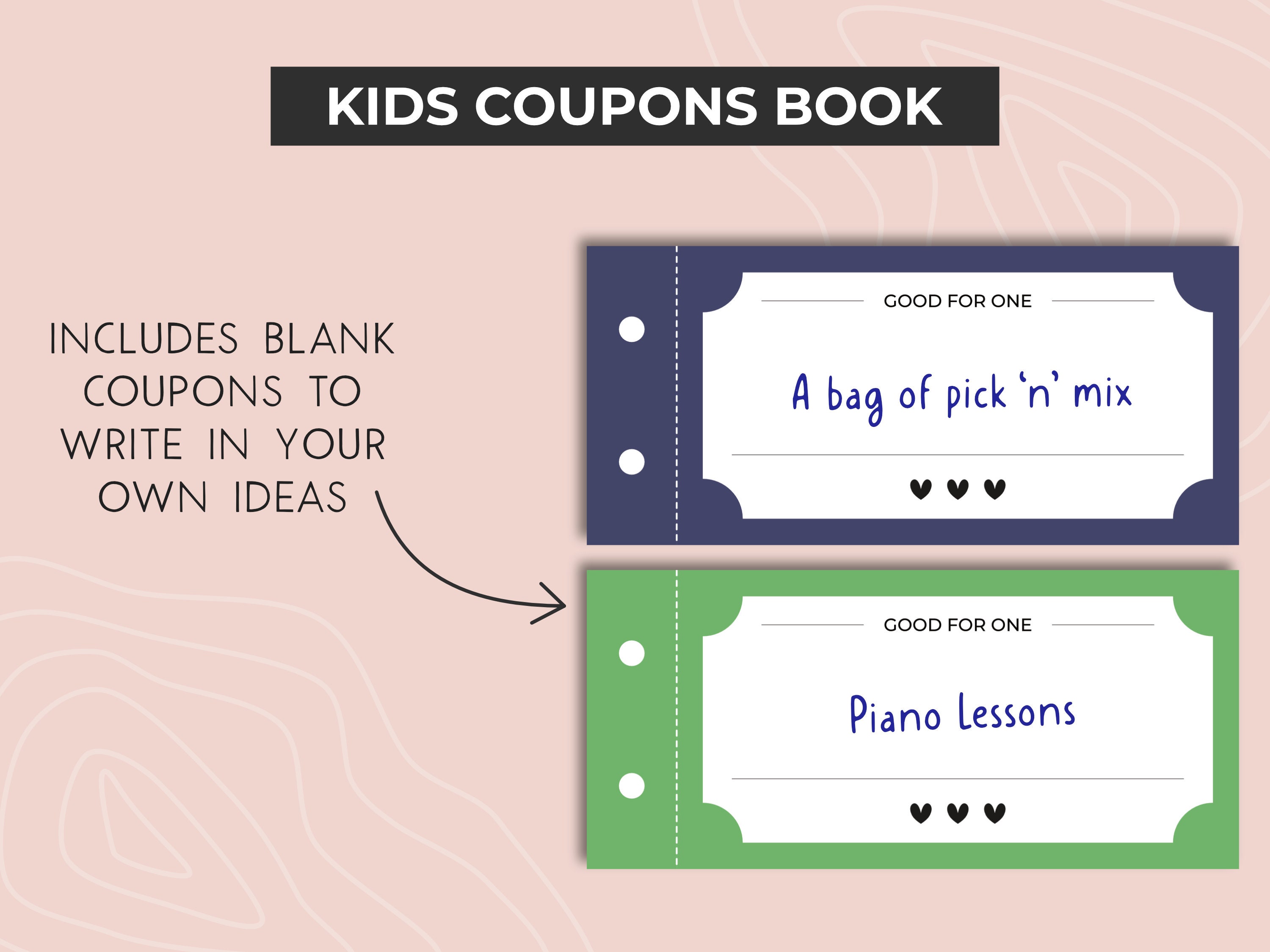 26 Fun Kids Coupon Book, Birthday Coupons, Printable Reward Coupons ...