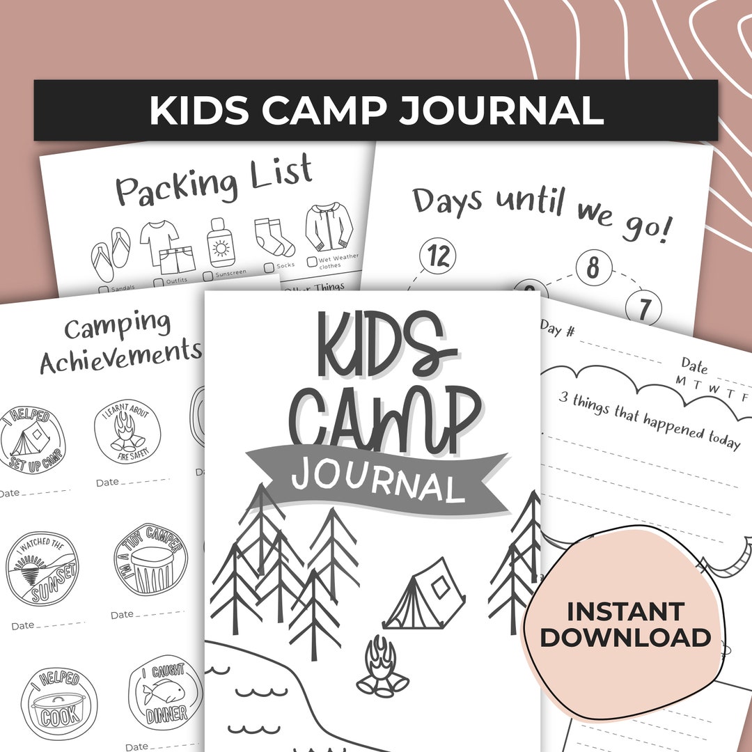 Kids Camping Journal Printable, Camping Memories, Gifts for Campers ...