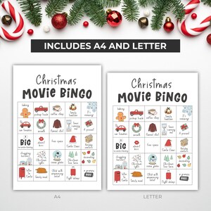 Christmas Movie Bingo Cards, Printable Holiday Games, Xmas Traditions ...