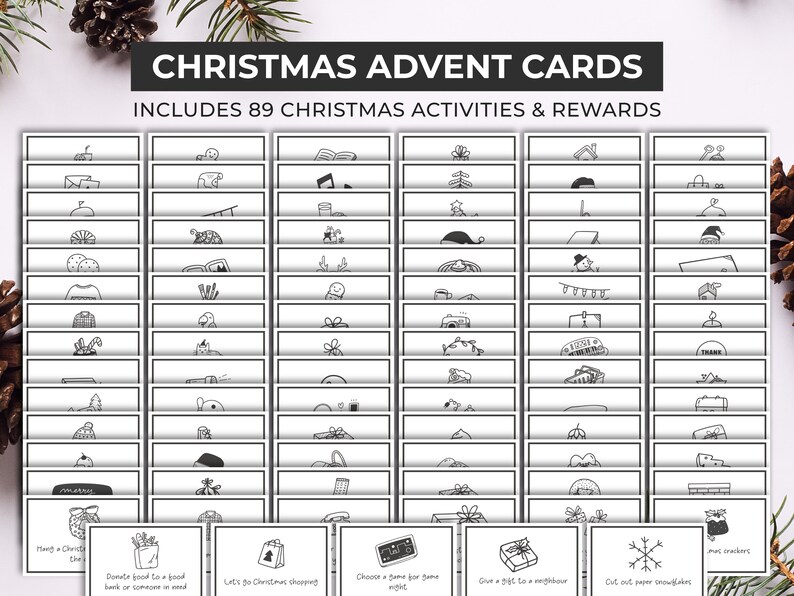Christmas Activity Cards, Printable Advent Calendar Fillers for Kids ...