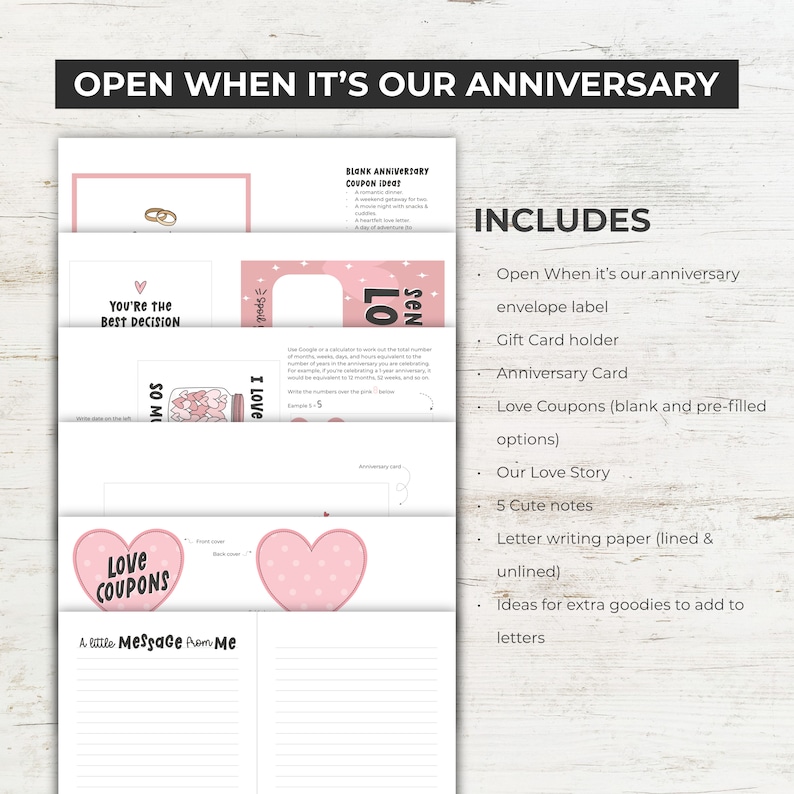 Open When It's Our Anniversary, Paper Anniversary Gift, Long Distance ...