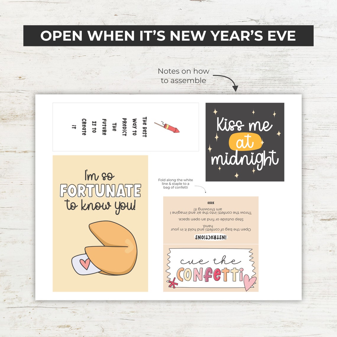 Open When It's New Year's Eve, Letter Label and Inserts, Long Distance ...
