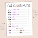 Counting Colored Cars Printable, Kids Road Trip Fun, Road Trip ...