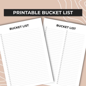 Bucket List Printable, Bucket List Insert, Bucket List Printable ...