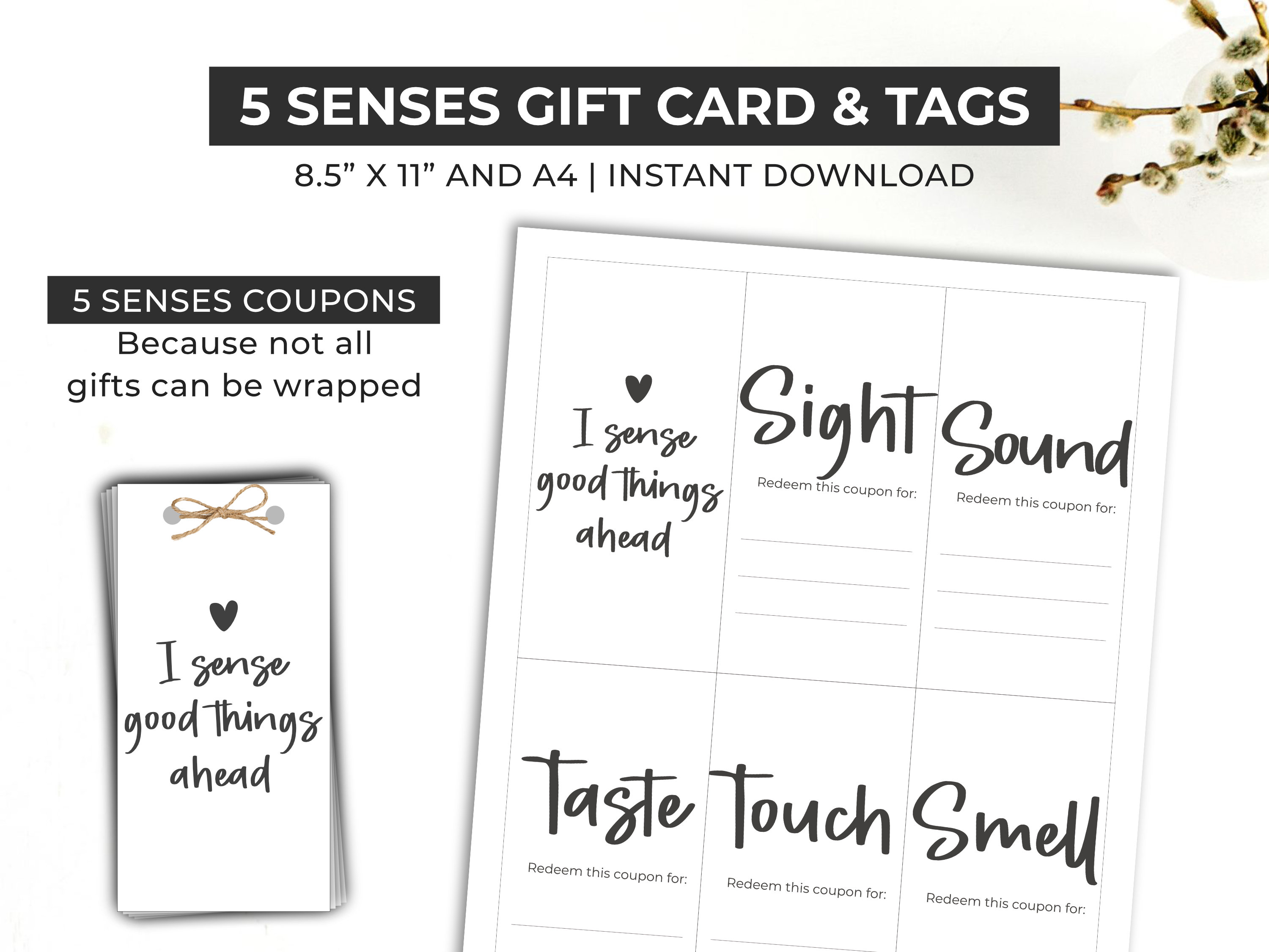 5 Senses Gift Tags & Card Gift for Girlfriend, Boyfriend, Him, Her ...