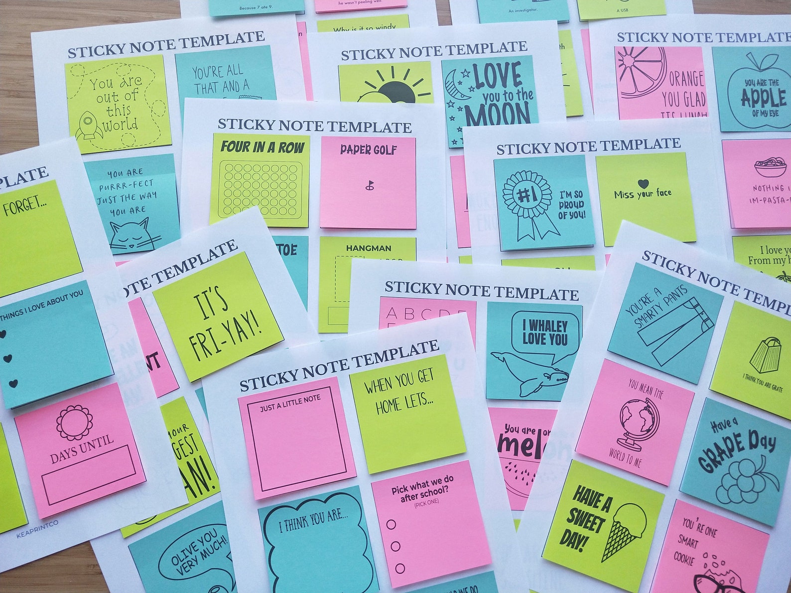 Printable Kids Lunchbox Notes Bundle, Sticky Notes, Lunch Box Notes ...
