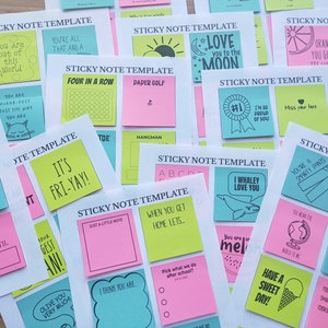 Printable Kids Lunchbox Notes Bundle, Sticky Notes, Lunch Box Notes ...