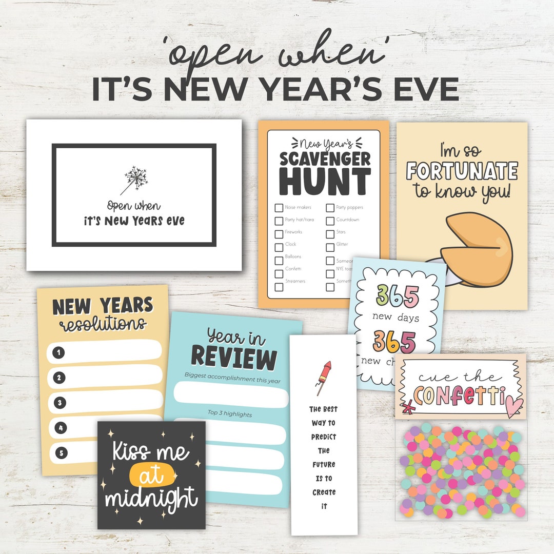 Open When It's New Year's Eve, Letter Label and Inserts, Long Distance ...