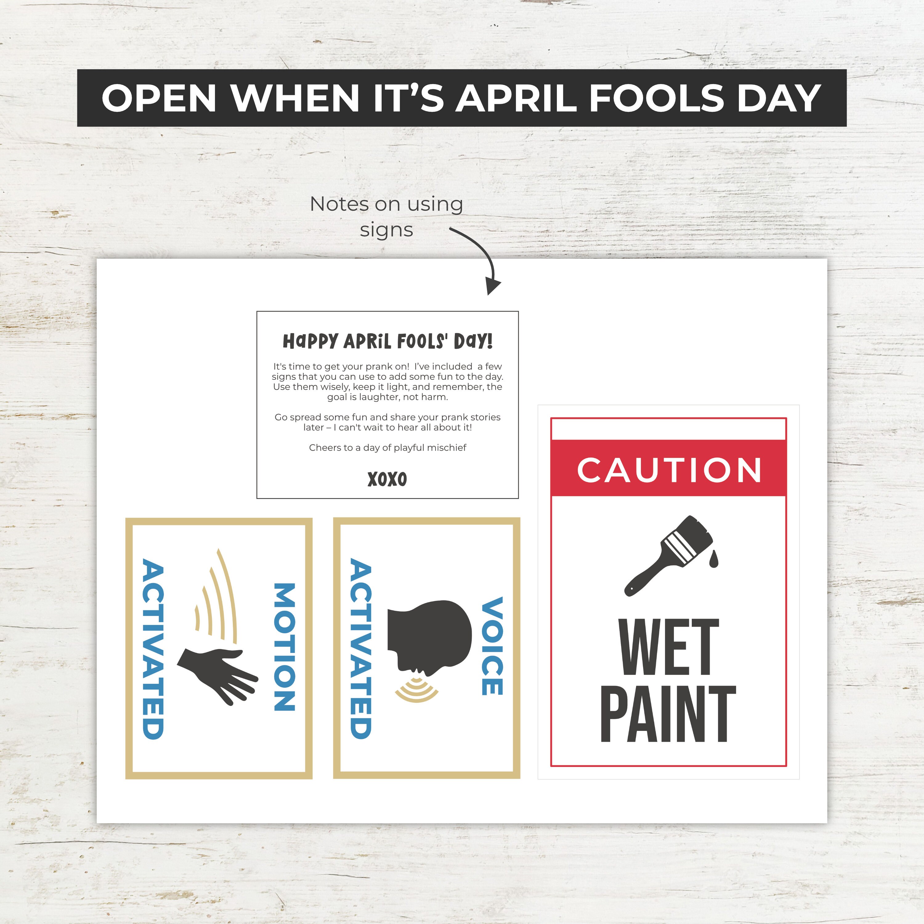 Open When It's April Fools Day, Letter Label and Inserts, Long Distance ...