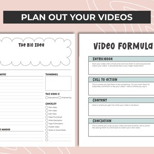 Kids Youtube Planner, Video Planner, Social Media Planner, Youtube ...