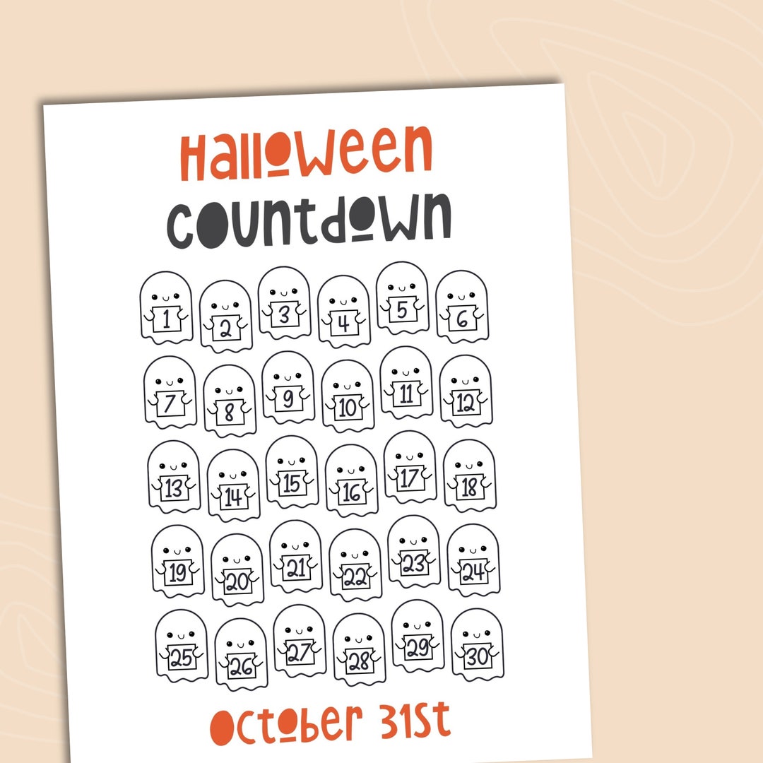 Halloween Advent Calendar, Printable Halloween Countdown Calendar ...