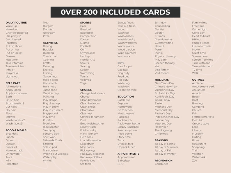 Routine Cards & Charts for Kids, Daily Rhythm, Morning, Afternoon ...