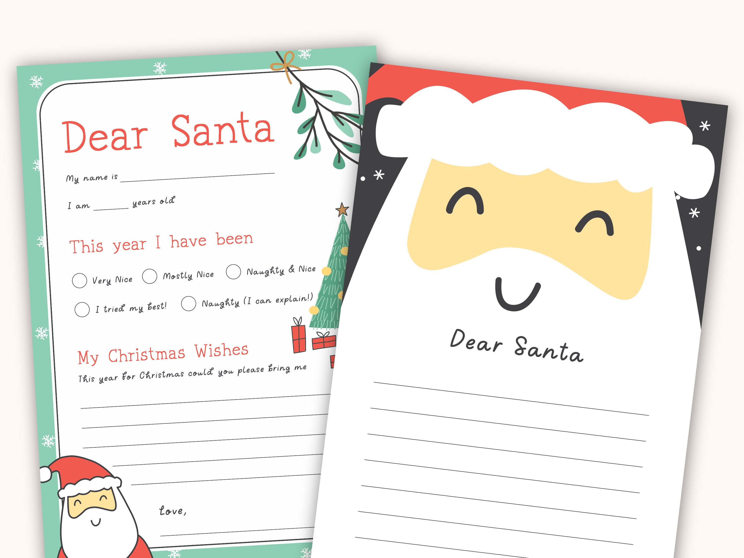 Santa Letter Kit, Dear Santa, Cute Letter to Santa, Christmas Wish List ...
